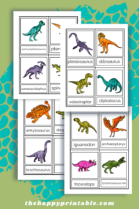 Printable Dinosaur Flashcards | The Happy Printable