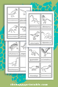 Printable Dinosaur Flashcards | The Happy Printable