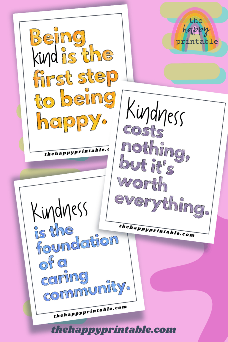 Kindess Quotes- Six Printable Kindness Posters | The Happy Printable