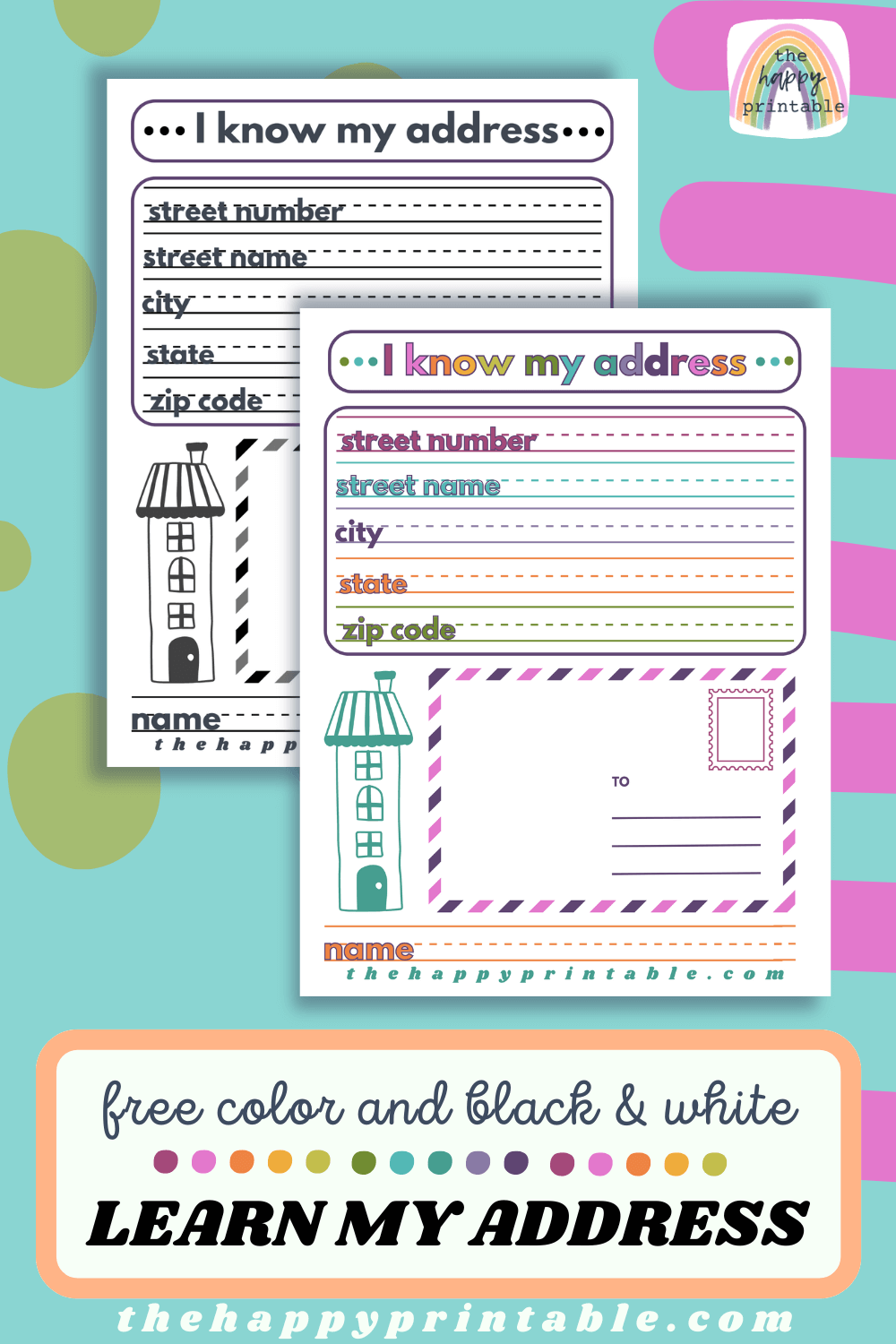 My Address Printable | The Happy Printable