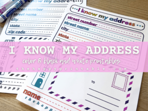 My Address Printable | The Happy Printable